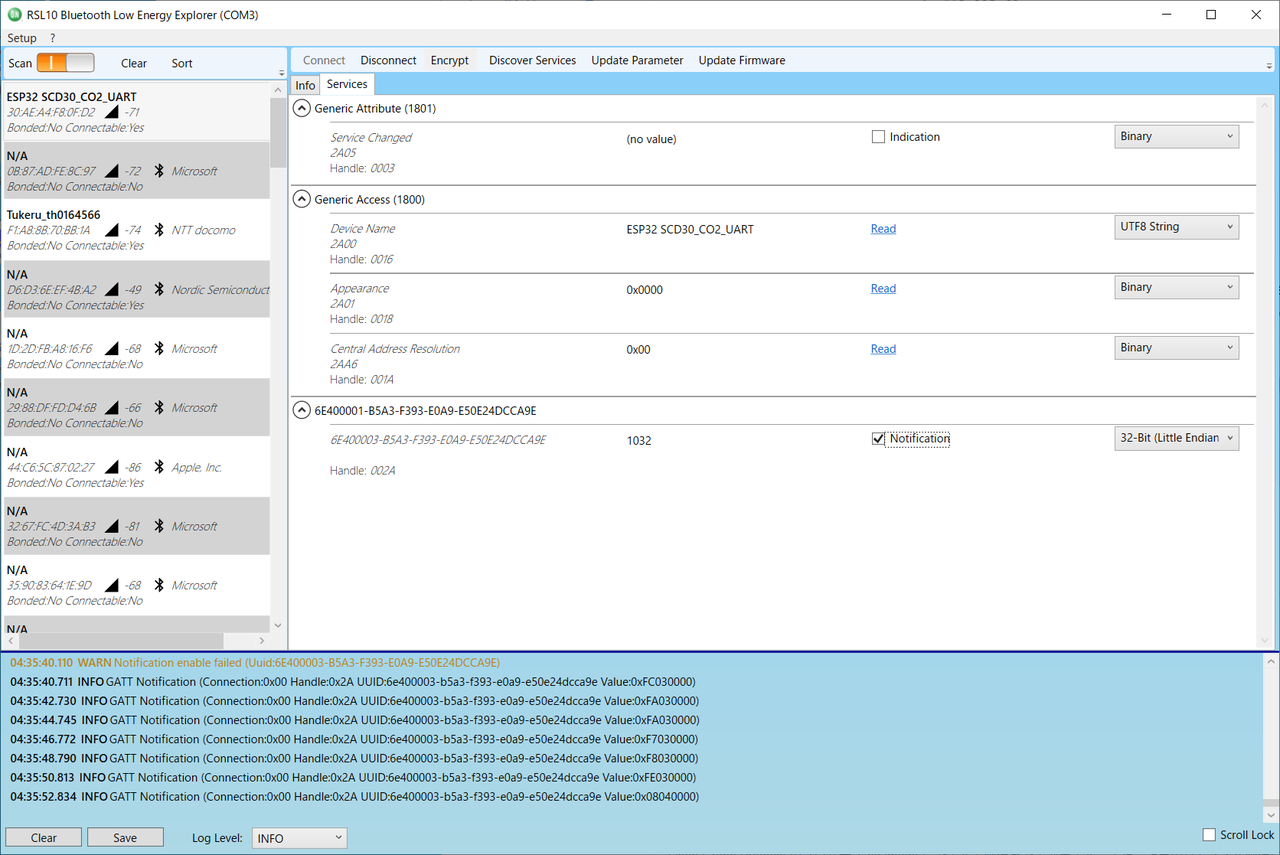 CO2センサを使う⑧AdafruitのSCD-30ボードをESP32につないでBLEペリフェラルに - Arduinoクックブック